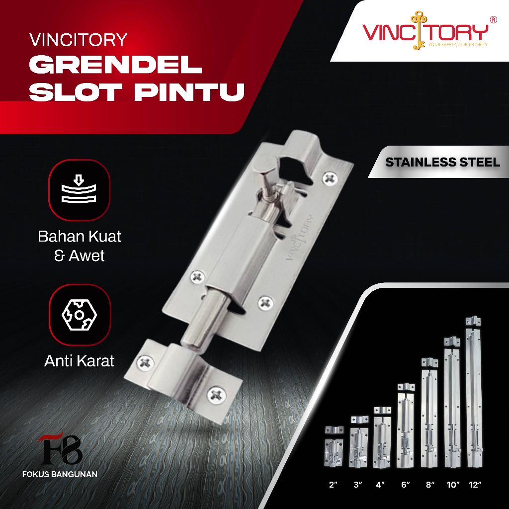 Jual Grendel Slot Pintu Jendela Stainless Kualitas Tebal Anti Karat ...