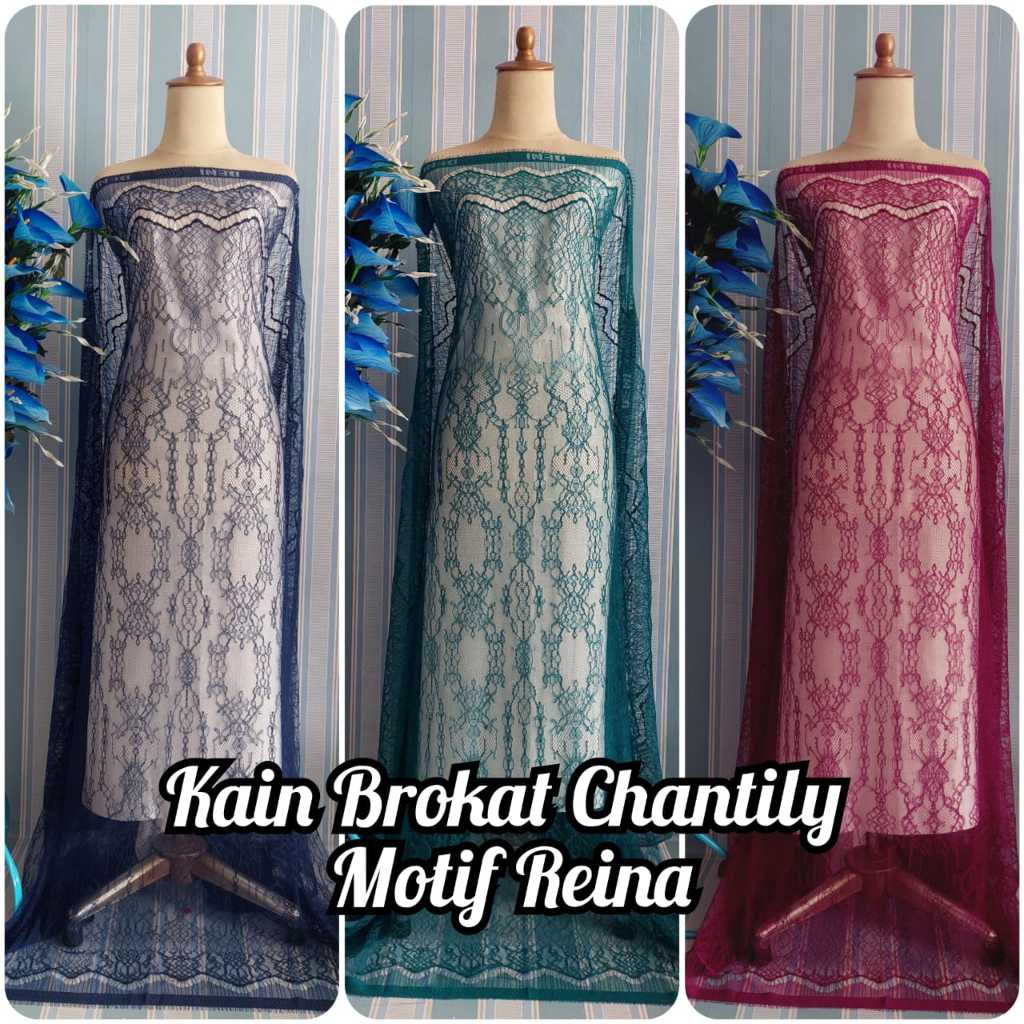 Jual Kain Brokat Chantily Motif Reina dan sultan Isi Per 1 Panel 2,5 m ...