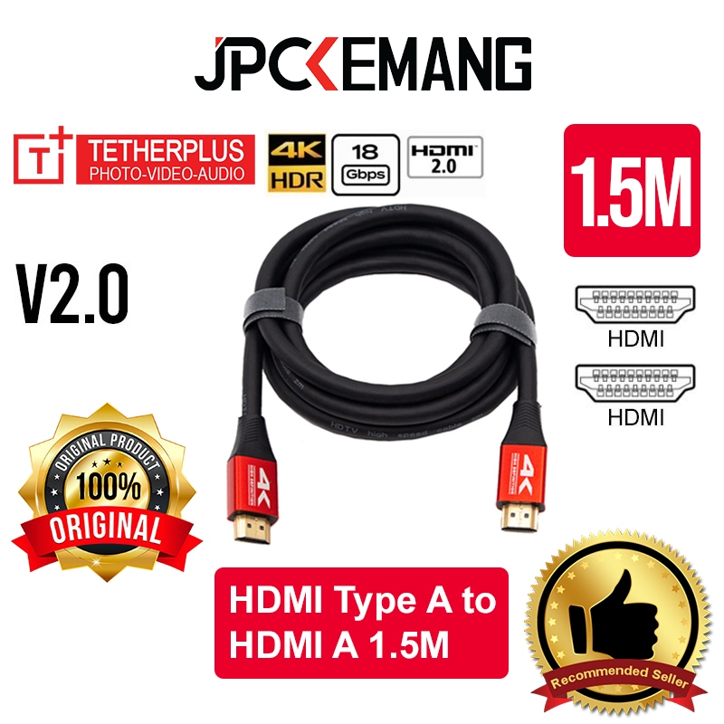 Jual Kabel Kamera TetherPlus HDMI A to HDMI A V2.0 4K 1.5M Aluminum ...