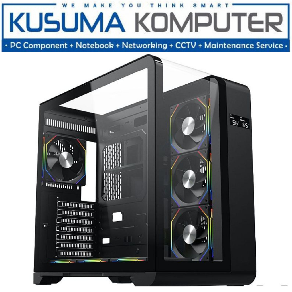 Jual Casing PC Raptor Glass Temp Black Digital Display Micro ATX Gaming ...