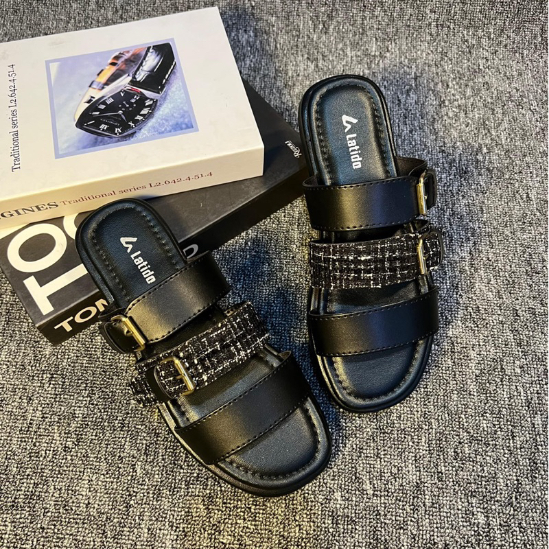 Jual Sandal Wanita Kekinian Platform Sendal Slop Rajut Flat Karet ...