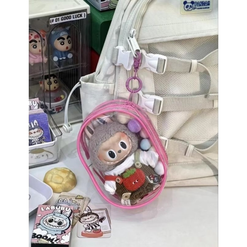 Jual 15cm-18cm Tas penyimpanan transparan PVC Pop Mart Tas labubu PVC ...