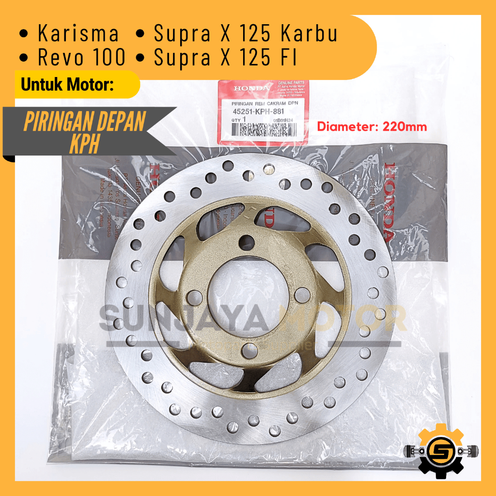 Jual Disc Brake Depan Original Honda KPH Piringan Cakram Supra X 125 Karisma Revo Lama Disk ...