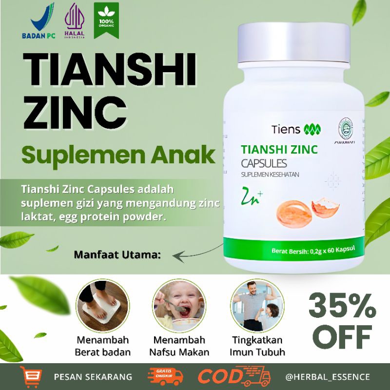 Jual TIENS Zinc Suplemen Penggemuk Badan Anak Original BPOM Tambah ...