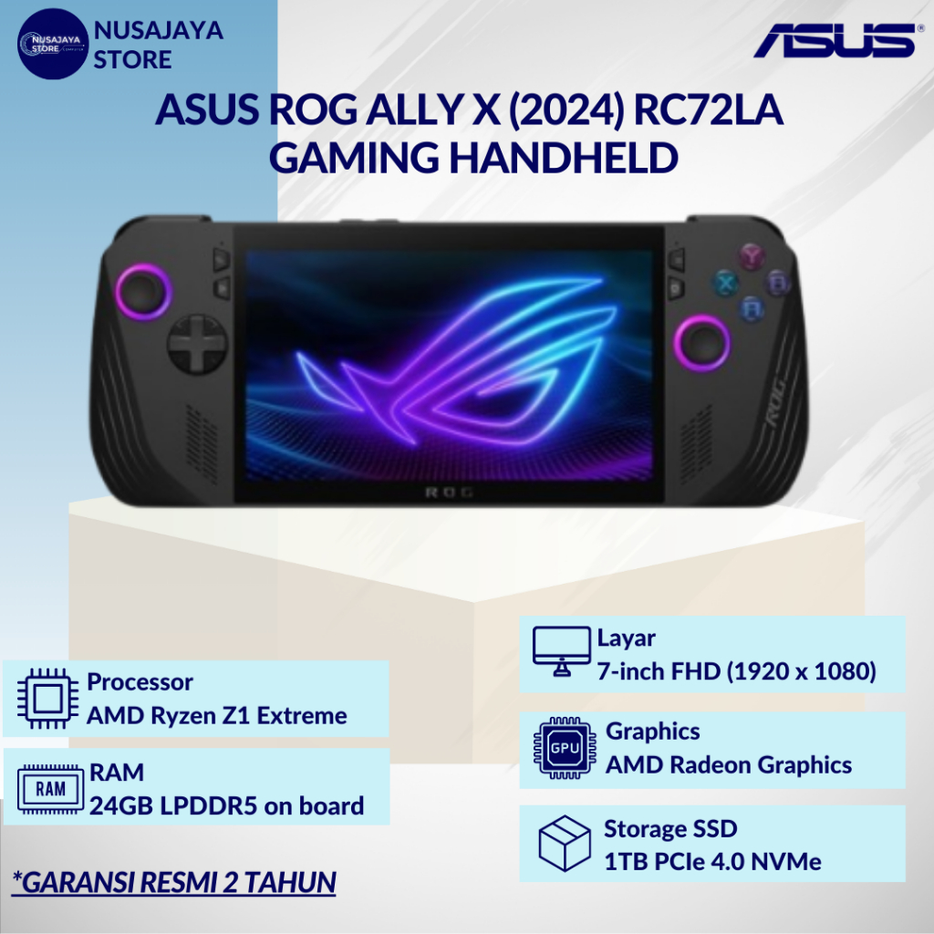 Jual ASUS ROG Ally X RC72LA AMD Ryzen Z1 Extreme 24GB 1TB 7" IPS 120Hz ...