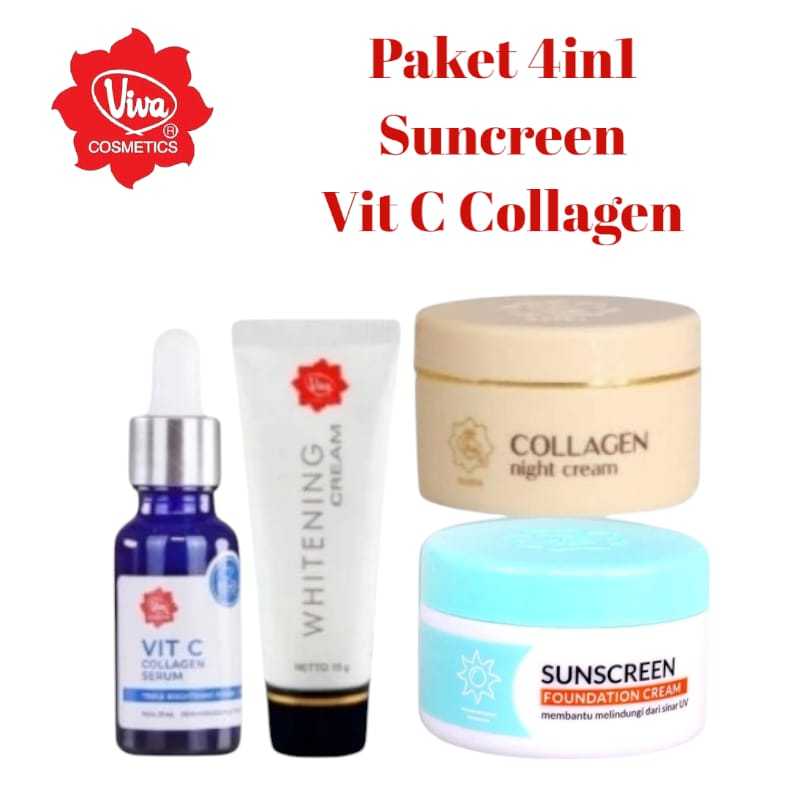 Jual VIVA PAKET SUNSCREEN VIT C COLLAGEN 4IN1 ~ 100% ORIGINAL VIVA ...