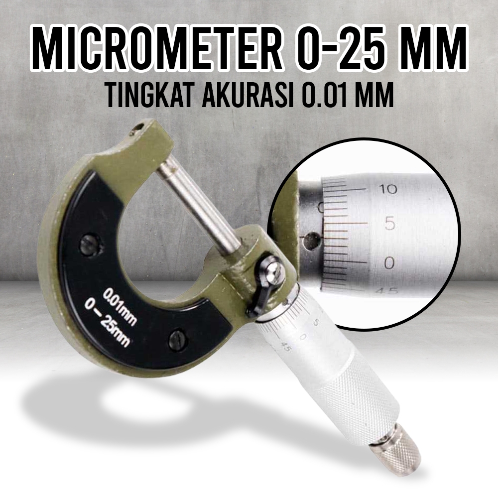 Jual Micrometer Skrup 0-25mm Sekrup Thickness Gauge 0.01mm Ukur ...