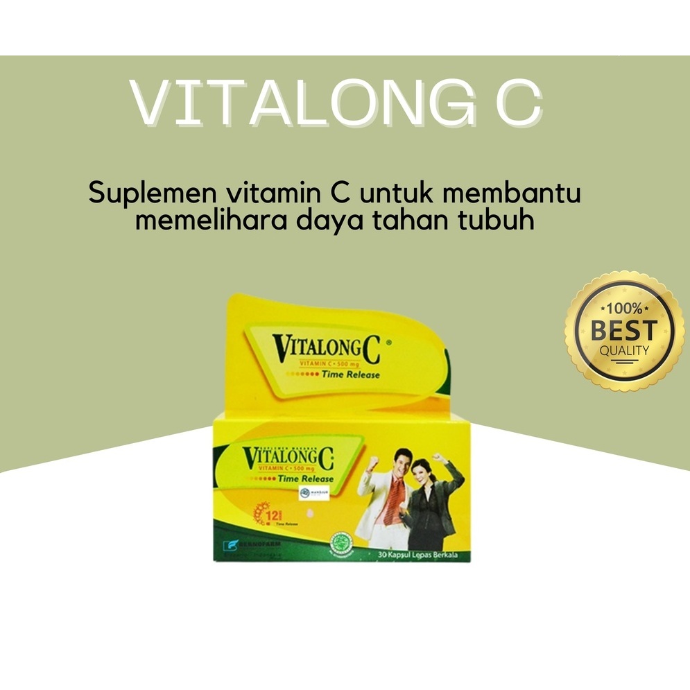 Jual VITALONG C VITAMIN C 500MG ISI 30 KAPSUL | Shopee Indonesia
