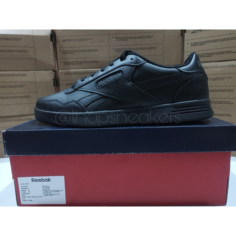 Jual Sepatu Unisex Reebok Court Advance Core Black Original PTMAP Resmi ...