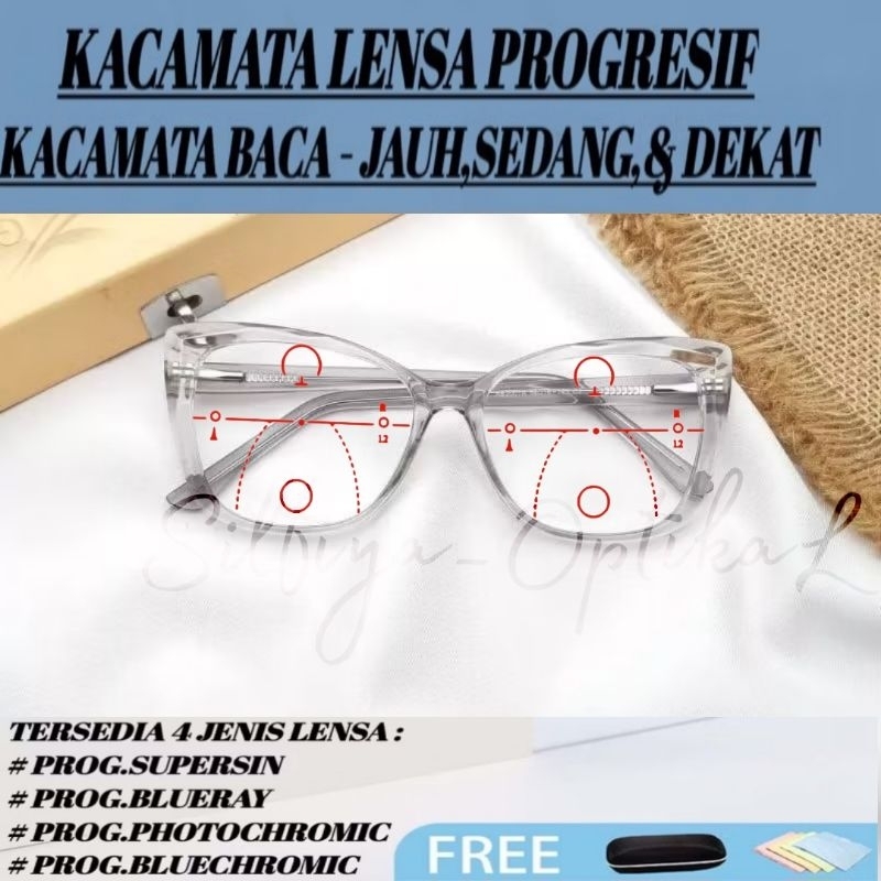 Jual Kacamata PROGRESIF Anti Radiasi-UV Model Cat EYE Wanita 2001 ...