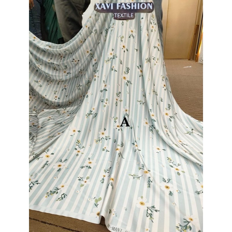 Jual Kain ARMANY Silk Premium New GARIS BUNGA2 Motif// Harga Per ...