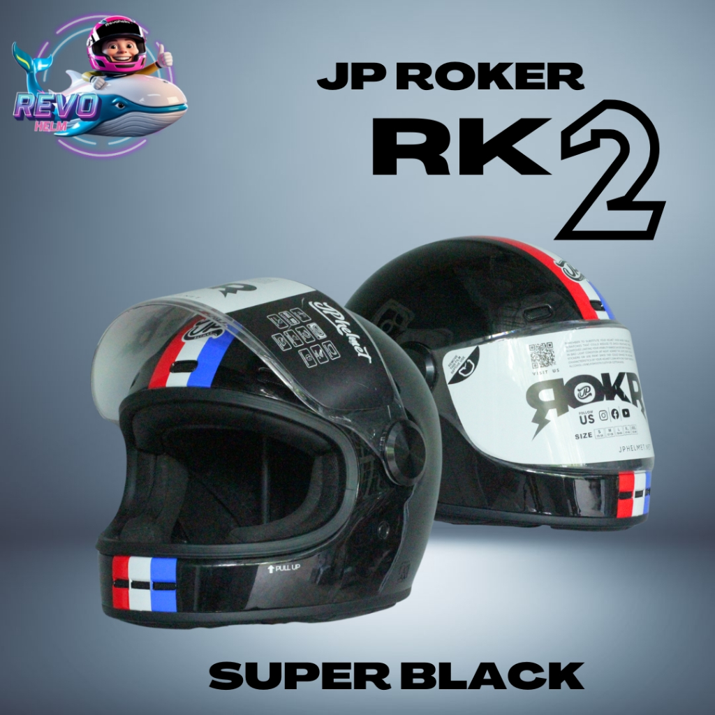 Jual HELM JP ROKR SOLID & MOTIF ORIGINAL, HELM FULL FACE JPX RETRO ...