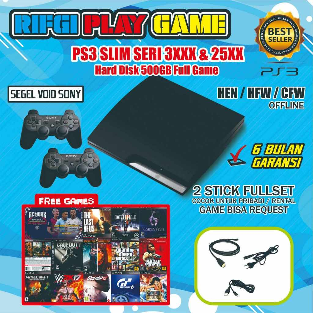 Jual SONY Ps3 Super Slim 500gb || Ps3 slim 500gb limited edition FREE GAME PERMANENT - SAMARINDA ...