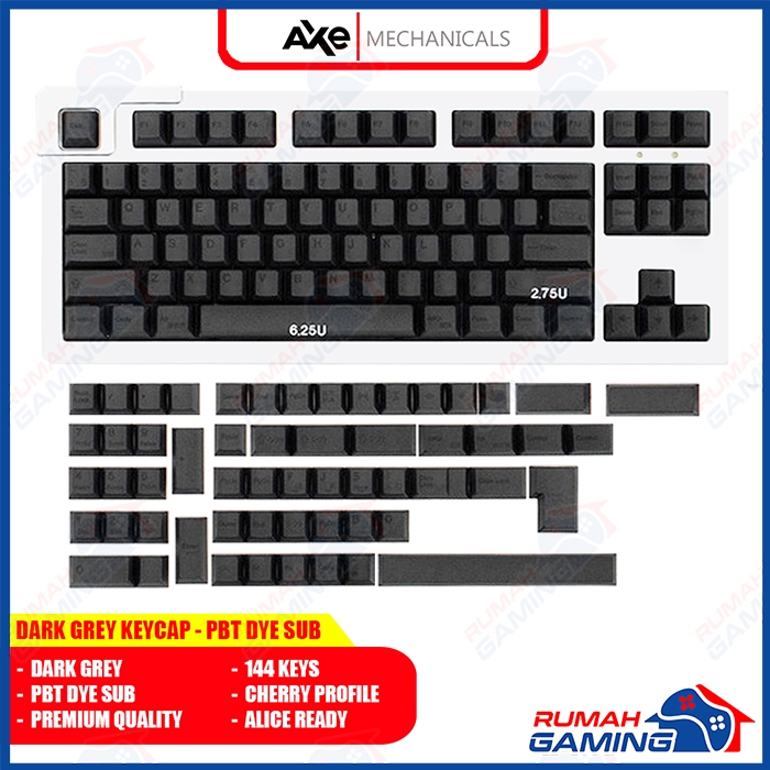Jual AXE MECHANICALS - Cherry - Dark Grey - PBT - Dye Sub - Keycap ...