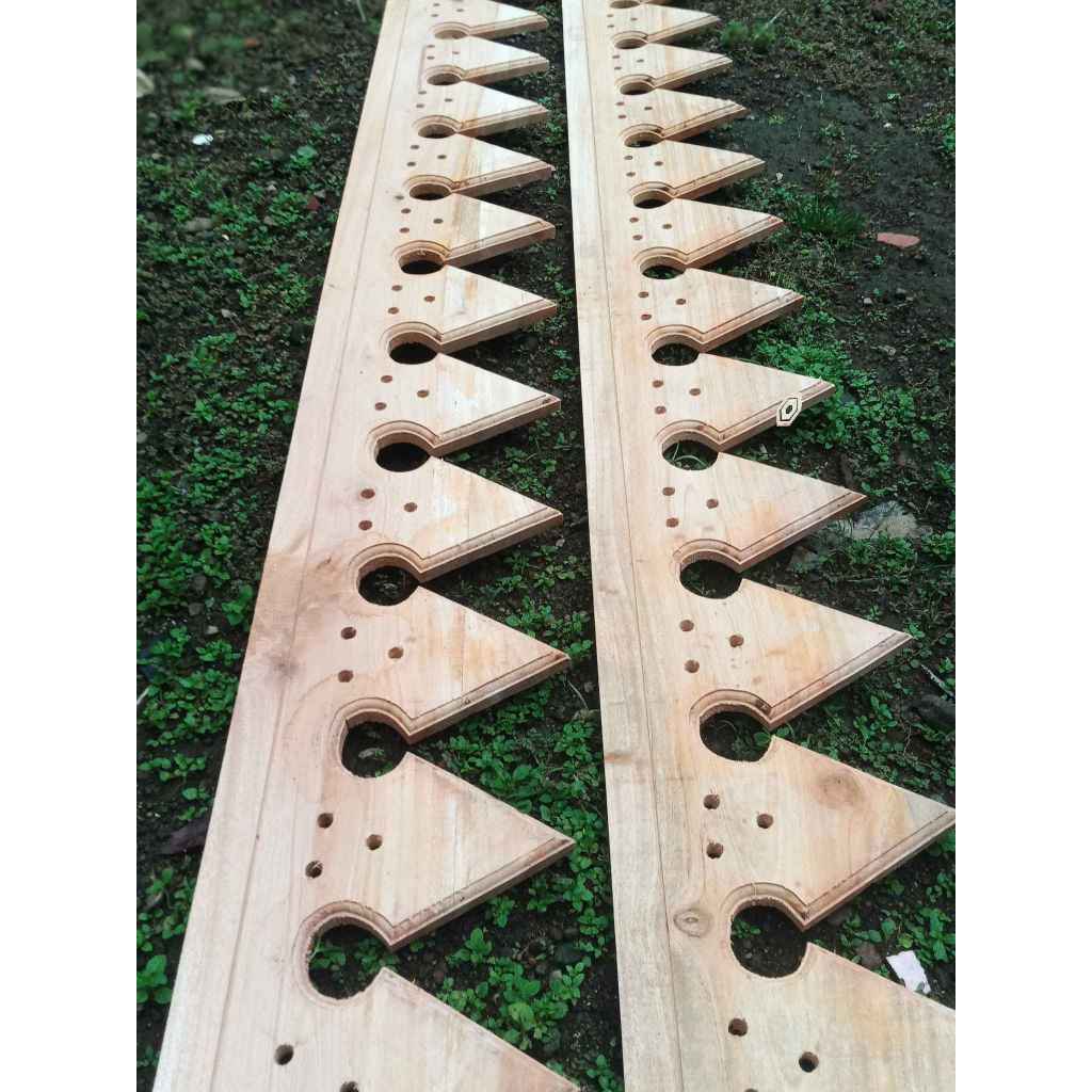 Jual Lisplang kayu motif gerigi lancip ukuran 200cm x19cm x2cm | Shopee ...