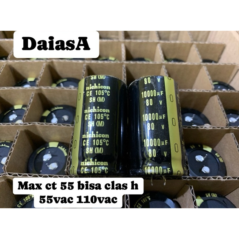 Jual Elco 10.000uf / 80 v Nichicon black gold Ori bisa tegangan max ct ...