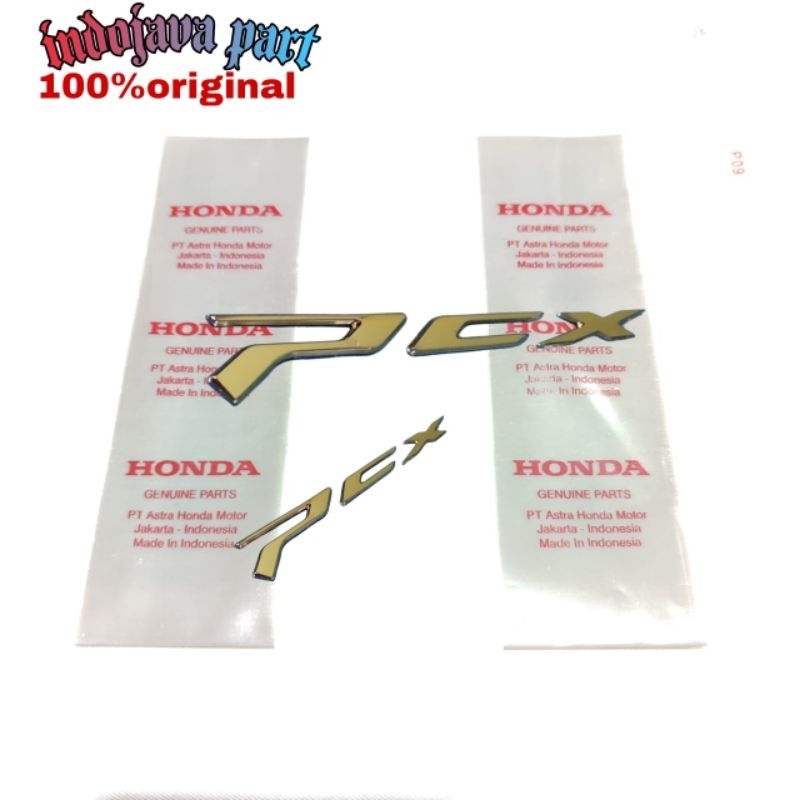 Jual emblem logo tulisan 3D Honda PCX 150 160 Timbul warna gold emas ...