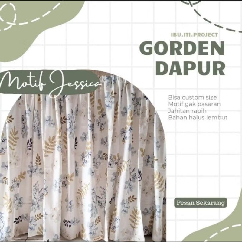 Jual gorden dapur selambu kain kitchen set nutup bawah dapur 700 cm ...