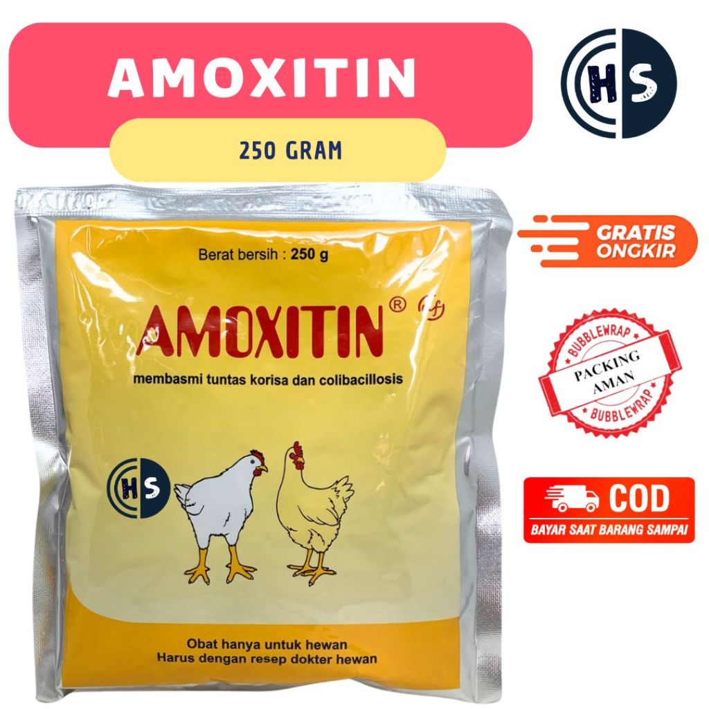 Jual AMOXITIN 250 GRAM - Obat Pilek Ngorok Snot Colibacillosis Unggas ...