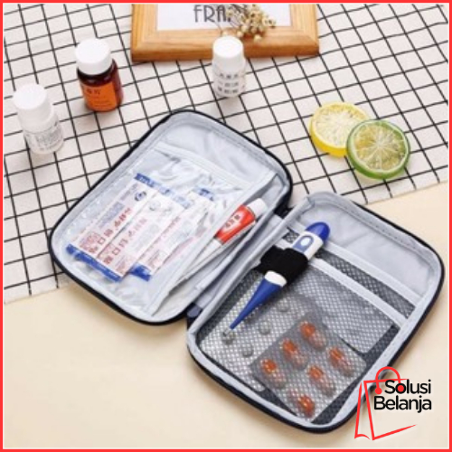 Jual Tas P3K Mini Bentuk Persegi Tempat Kotak Obat Bag Organizer Medicine Bag First Aid Travel ...