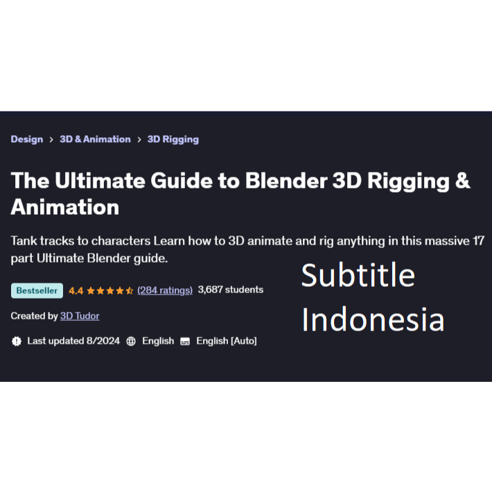Jual Course Ultimate Guide to Blender 3D Rigging & Animation | Shopee ...