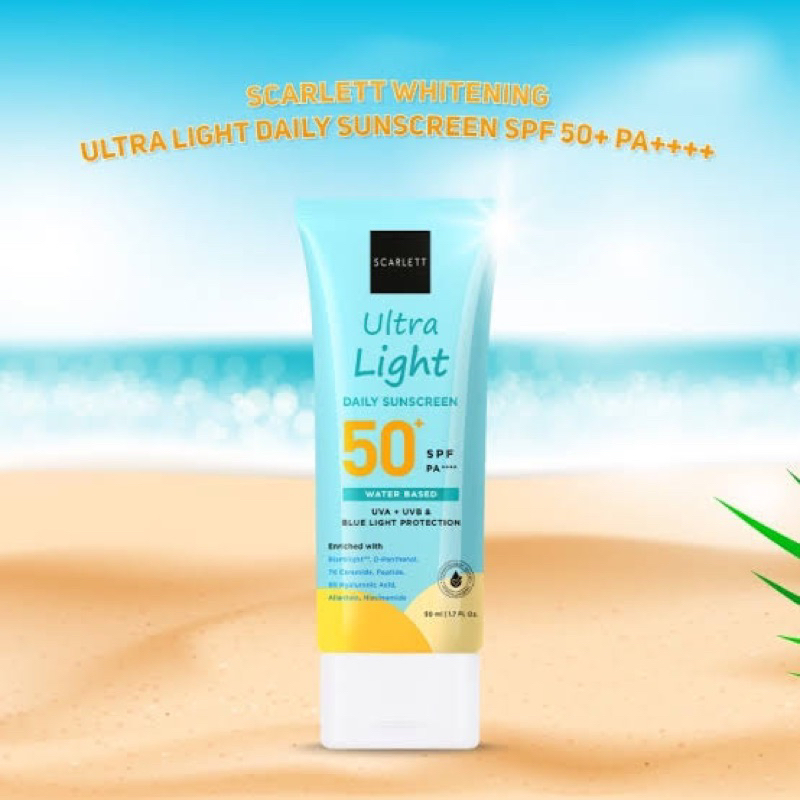 Jual Scarlett Whitening Sunscreen Sun Bright Daily SPF 50 PA+++ || Ultralight SPF 50 PA ...