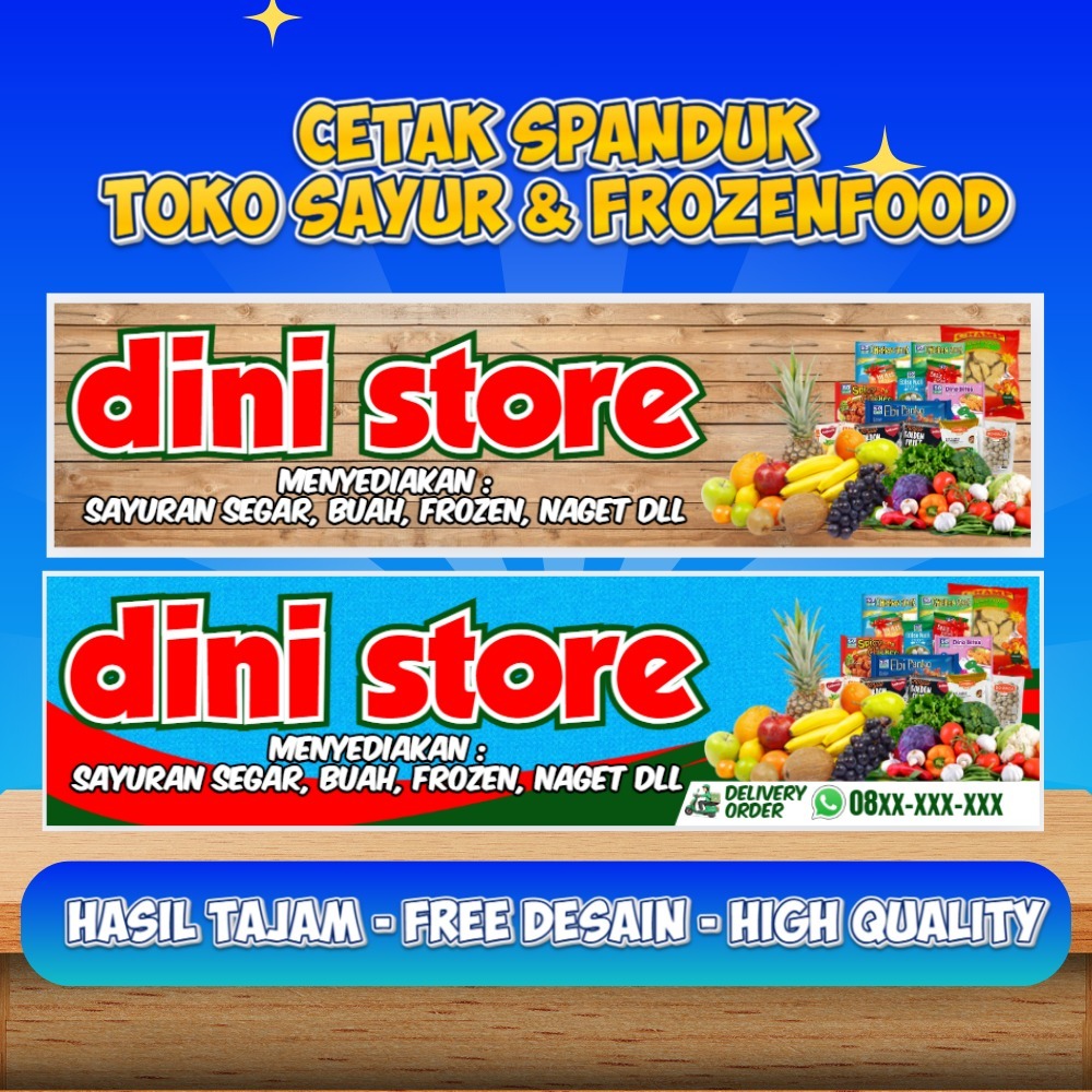 Jual cetak spanduk toko sayur high resolusi hasil jernih warna tajam ...
