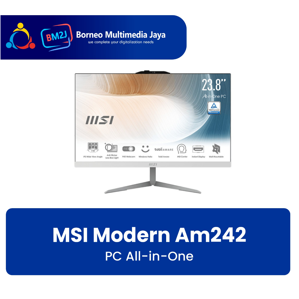 Jual PC AIO MSI MODERN AM242 12M I5-1235U 8GB 512GB 23,8" FHD IPS OHS ...