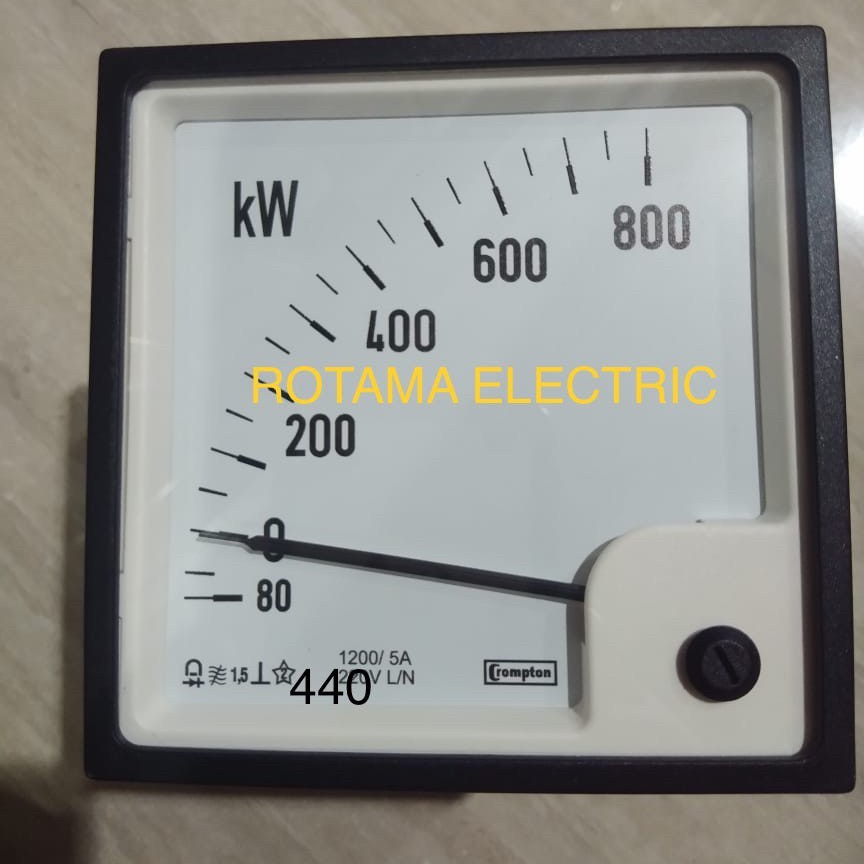 Jual KW METER 0-800 CT 1200/5 KW METER CROMPTON WQ 96 D2W 0-800KW 440V ...