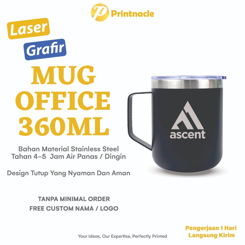 Jual Mug Cangkir Custom Office 360ml Cetak Laser Grafir Logo Nama ...