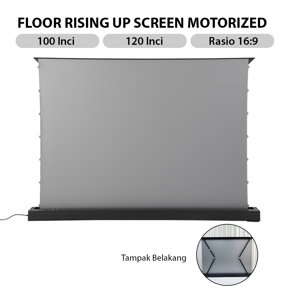Jual Screen Motorized Floor Rising Up Otomatis 100 Inch | Electric ...