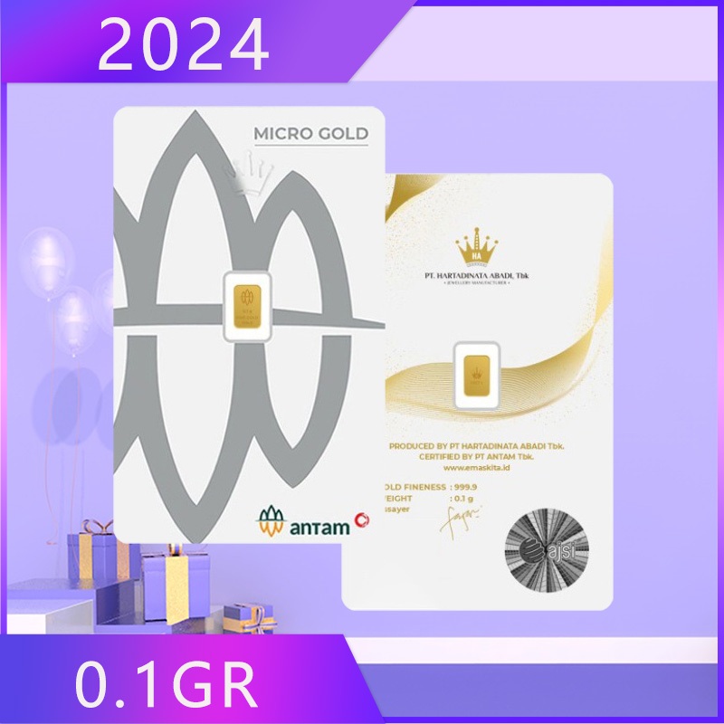 Jual Antam 0.1 gram Micro Gold Premium Emas Murni 24 Karat Hartadinata ...