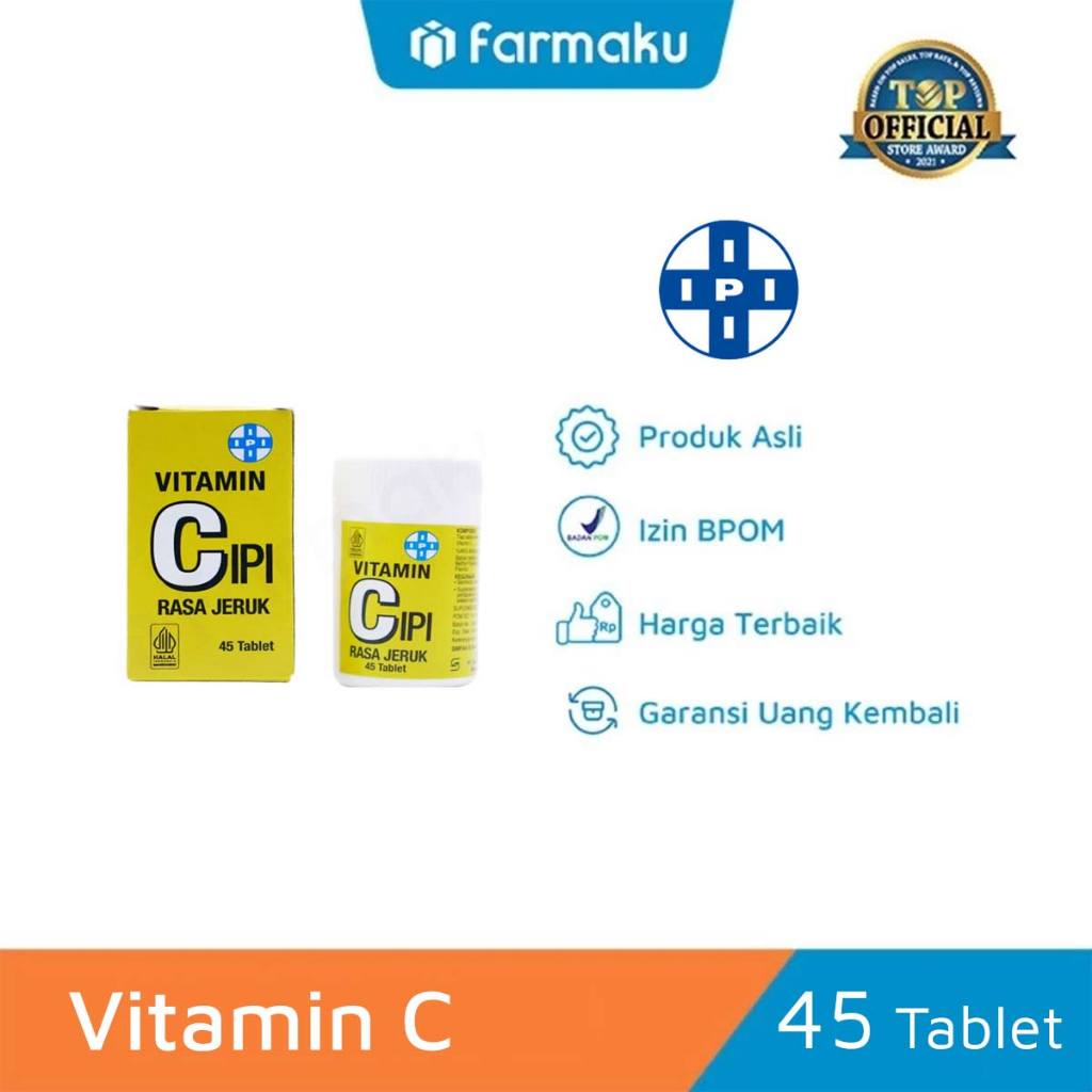 Jual Vitamin C IPI Botol 45 Tablet | Shopee Indonesia