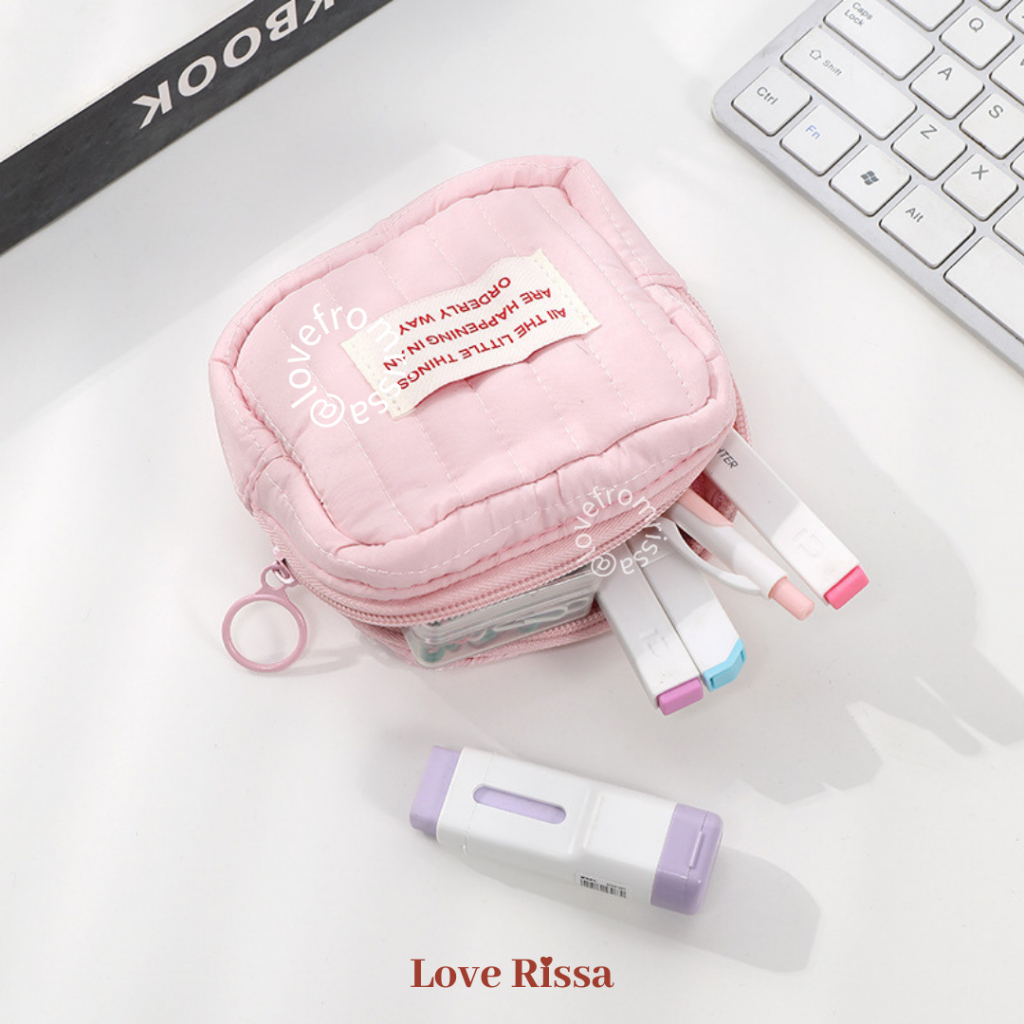 Jual [RISSA] Pouch Puffy Cute Mini Tas Make Up Pouch Travel Organizer ...