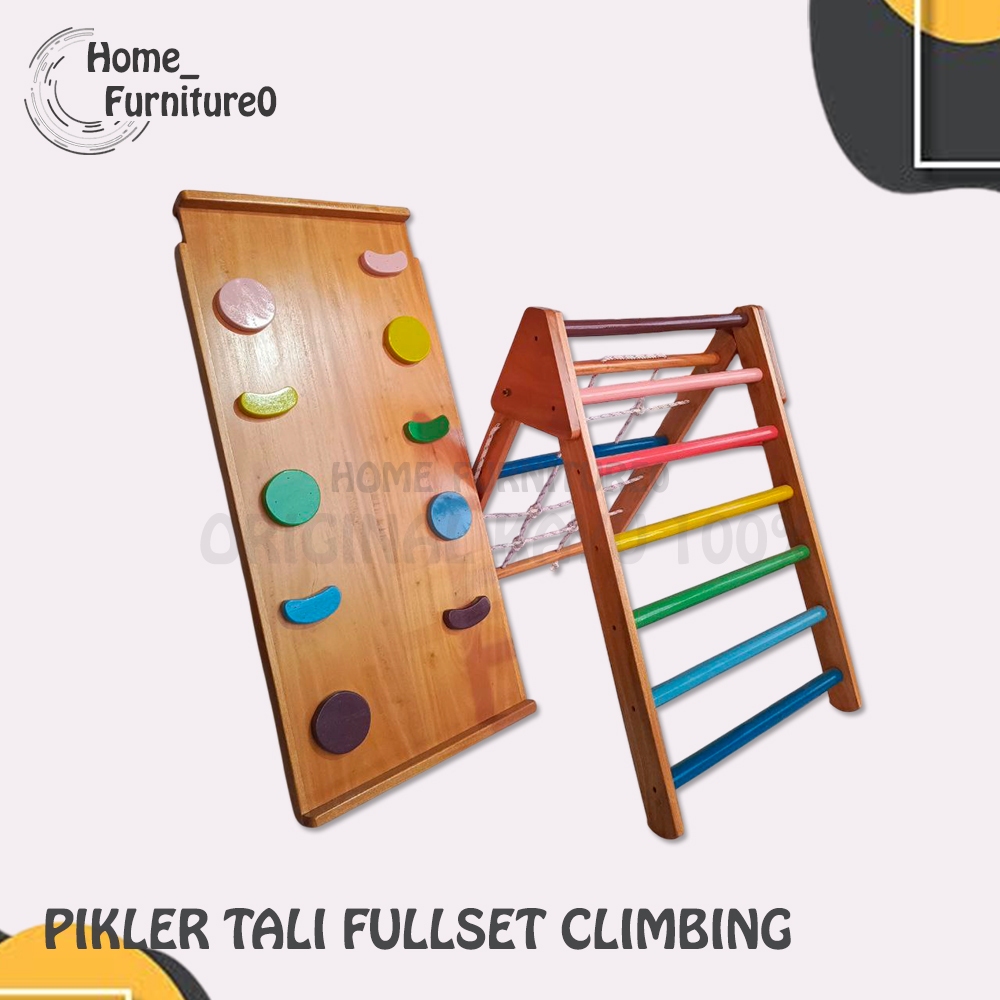 Jual Pikler Model Tali Mainan Perosotan Anak Fullset Climbing Warna ...