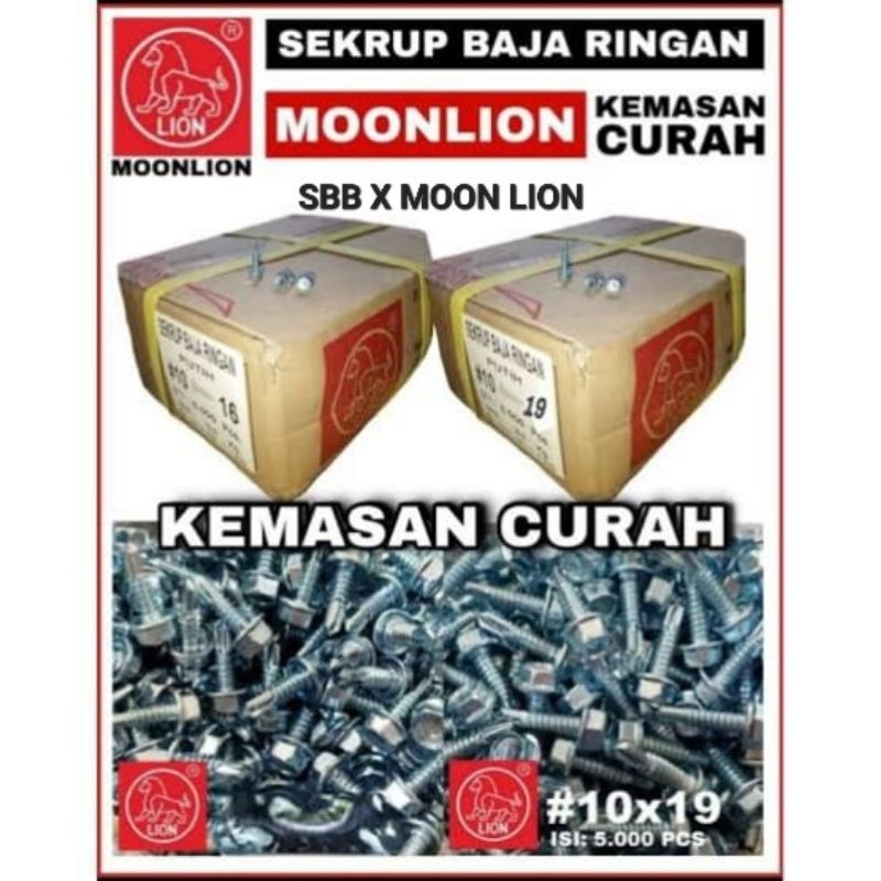 Jual SKRUP BAJA RINGAN MOON LION 10X19 / ROOFING PUTIH MOON LION 10X19 ...