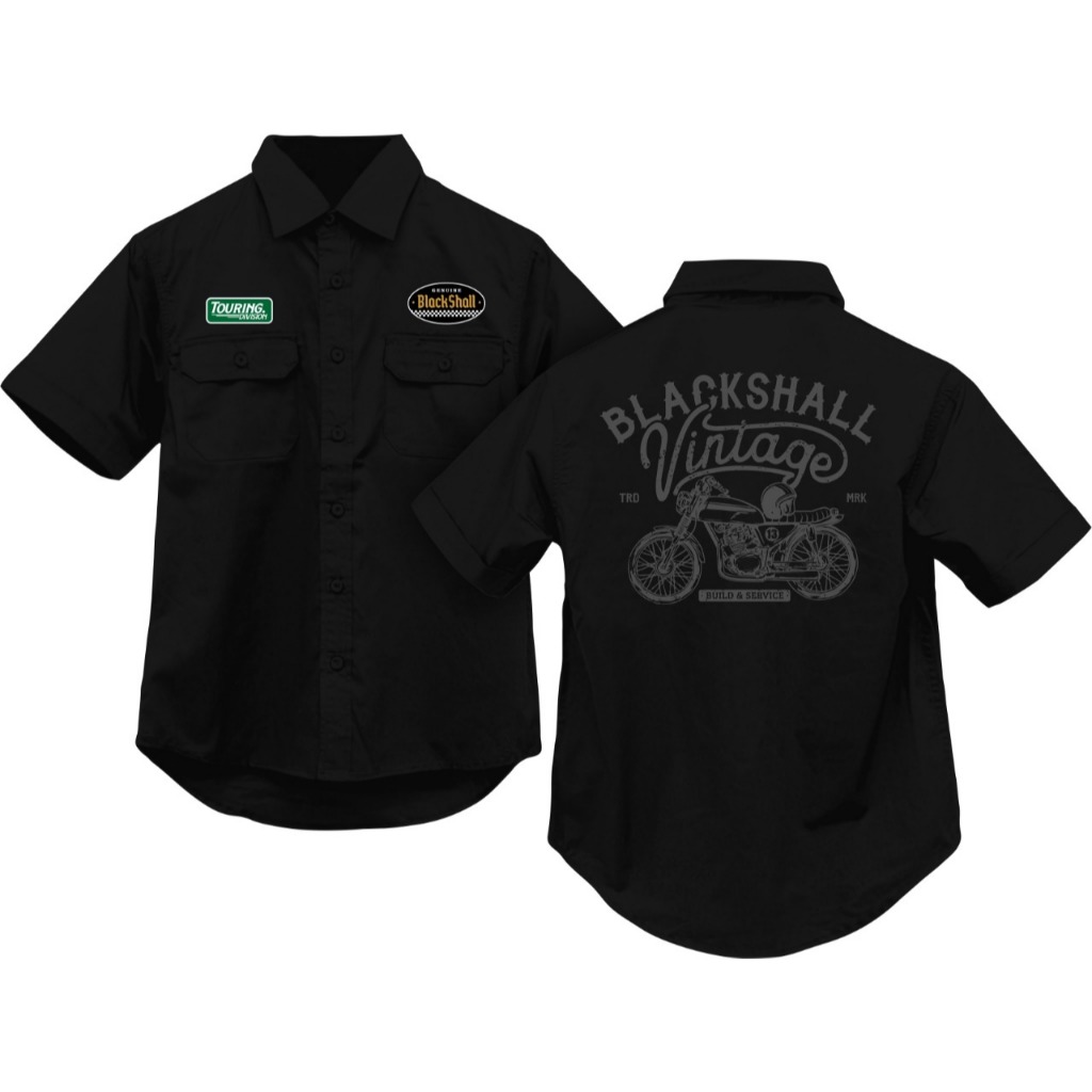 Jual BLACKSHALL - BAJU KEMEJA WORKSHIRT PRIA LENGAN PENDEK MOTIF CUSTOM ...