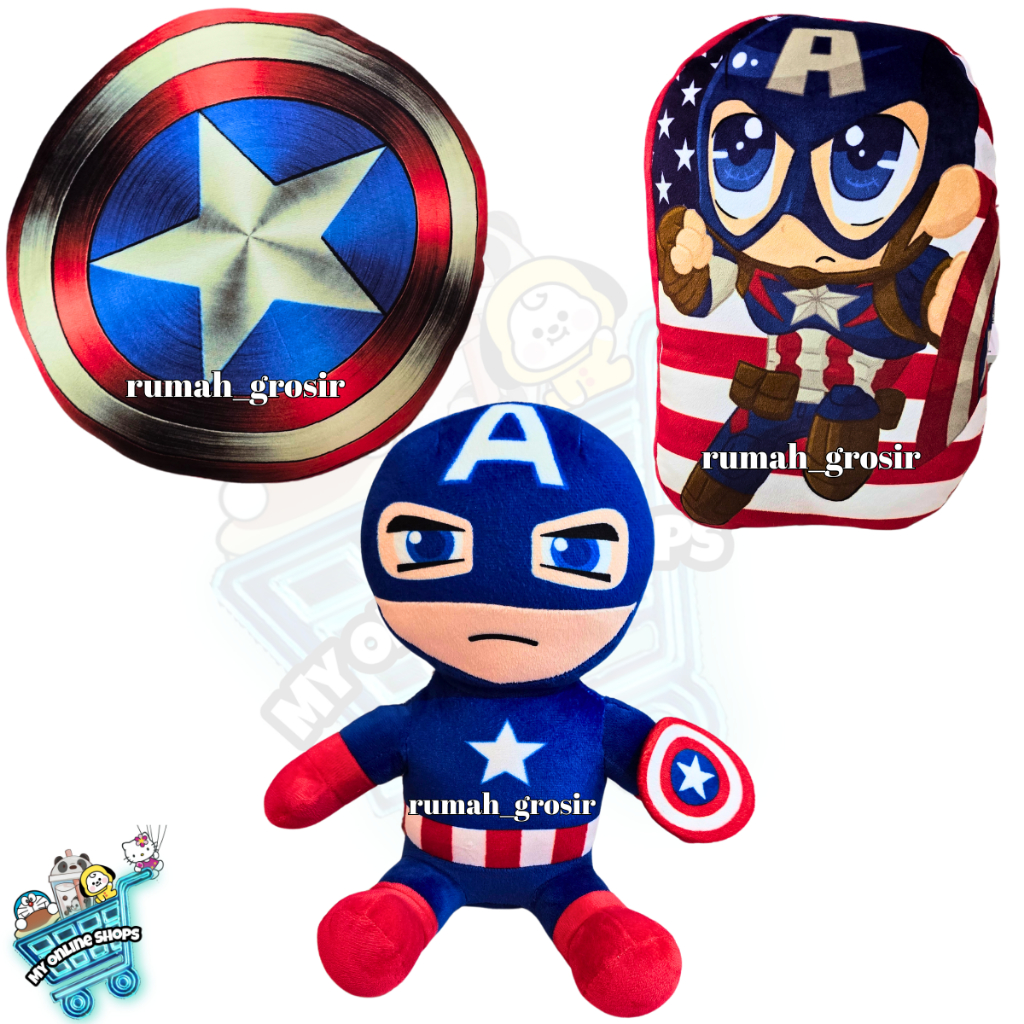 Jual (My Online Shops) Bantal Boneka Logo Fullbody Captain America ...