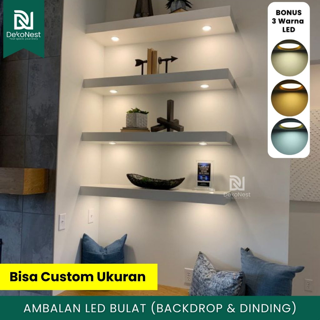 Jual Dekonest CUSTOM Rak Ambalan Dinding Backdrop Tv Dapur Tempel Lampu ...