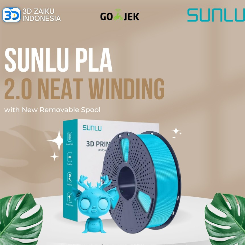 Jual SUNLU 3D Filament PLA+ 2.0 Neat Winding High Speed High Impact ...