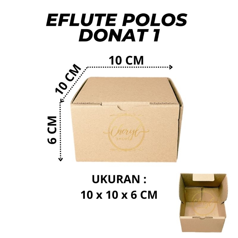 Jual (1 PCS) DOS / DUS KUE EFLUTE POLOS DONAT ISI 1 / KARDUS / KOTAK ...