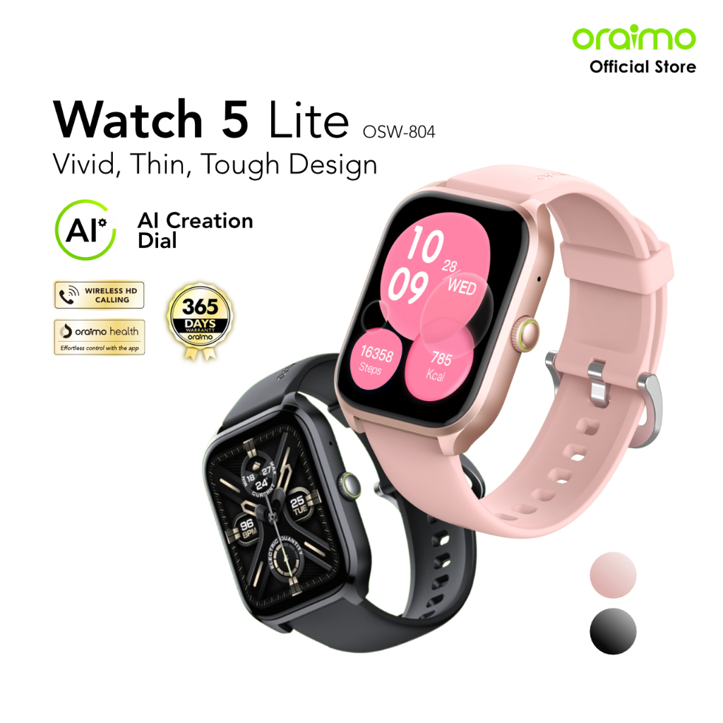 Jual (NEW LAUNCHING) oraimo Watch 5 Lite Smartwatch OSW-804 Jam Tangan ...