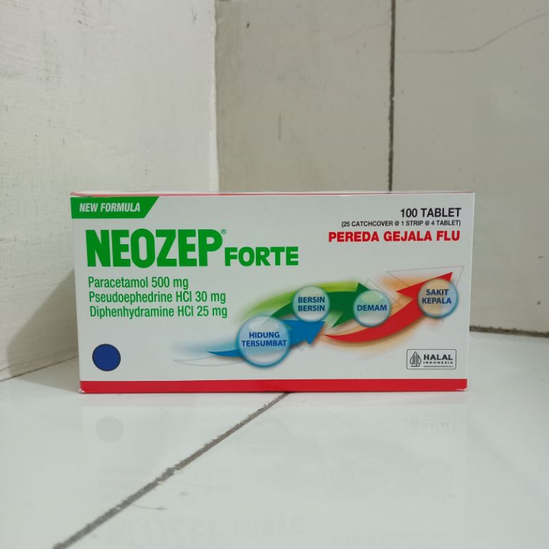 Jual NEOZEP FORTE TABLET PEREDA GEJALA FLU - ORIGINAL BPOM 1 BOX ISI 25 ...
