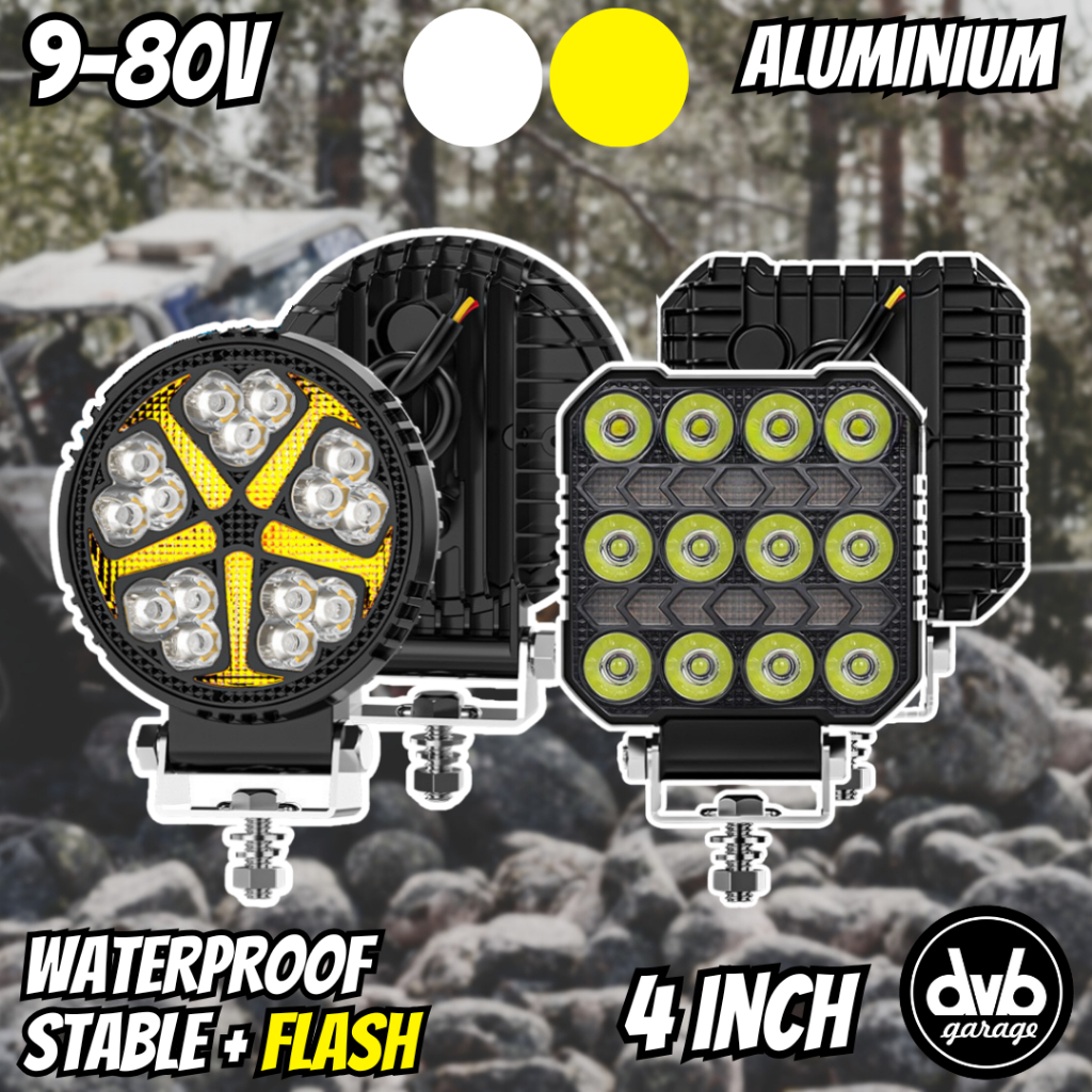 Jual LAMPU SOROT LED PUTIH KUNING FLASH RUNNING SUPER BRIGHT 4 INCH 9 ...