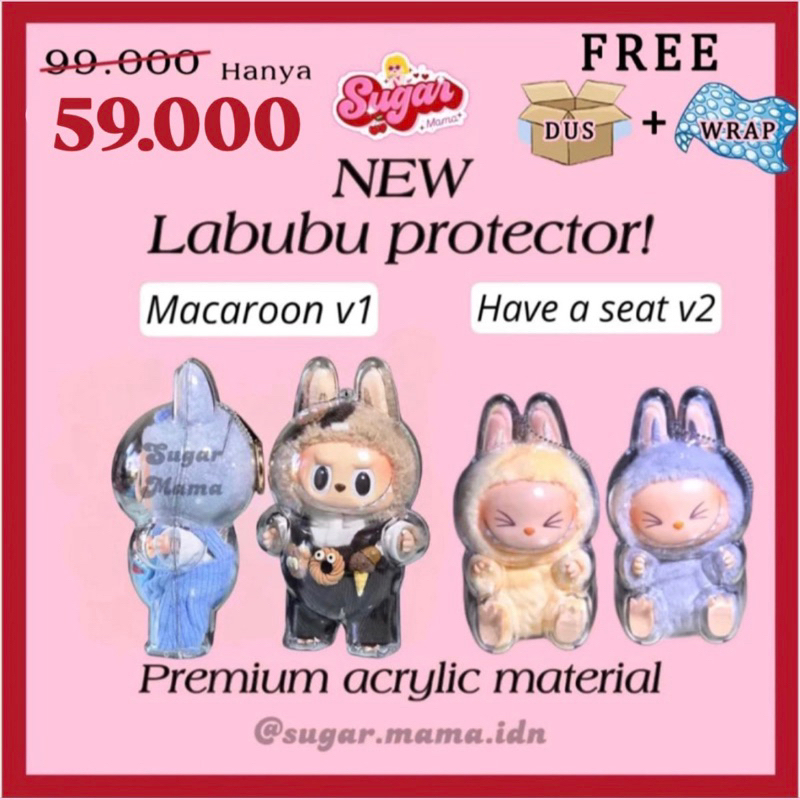 Jual Casing Labubu V2 V1 / case akrilik tebal labubu / casing Macaroon ...