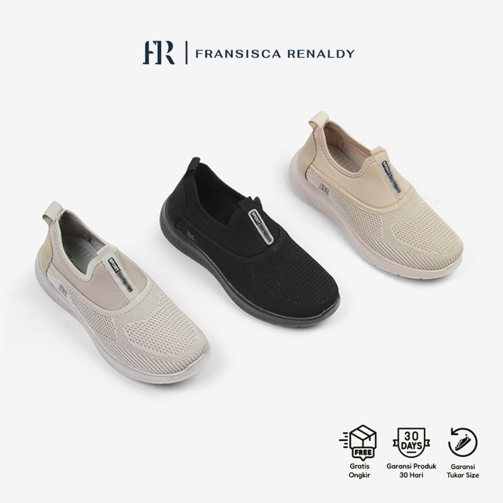 Jual Fransisca Renaldy Sepatu Sneakers Knit Slip On Wanita Size 36-41 ...