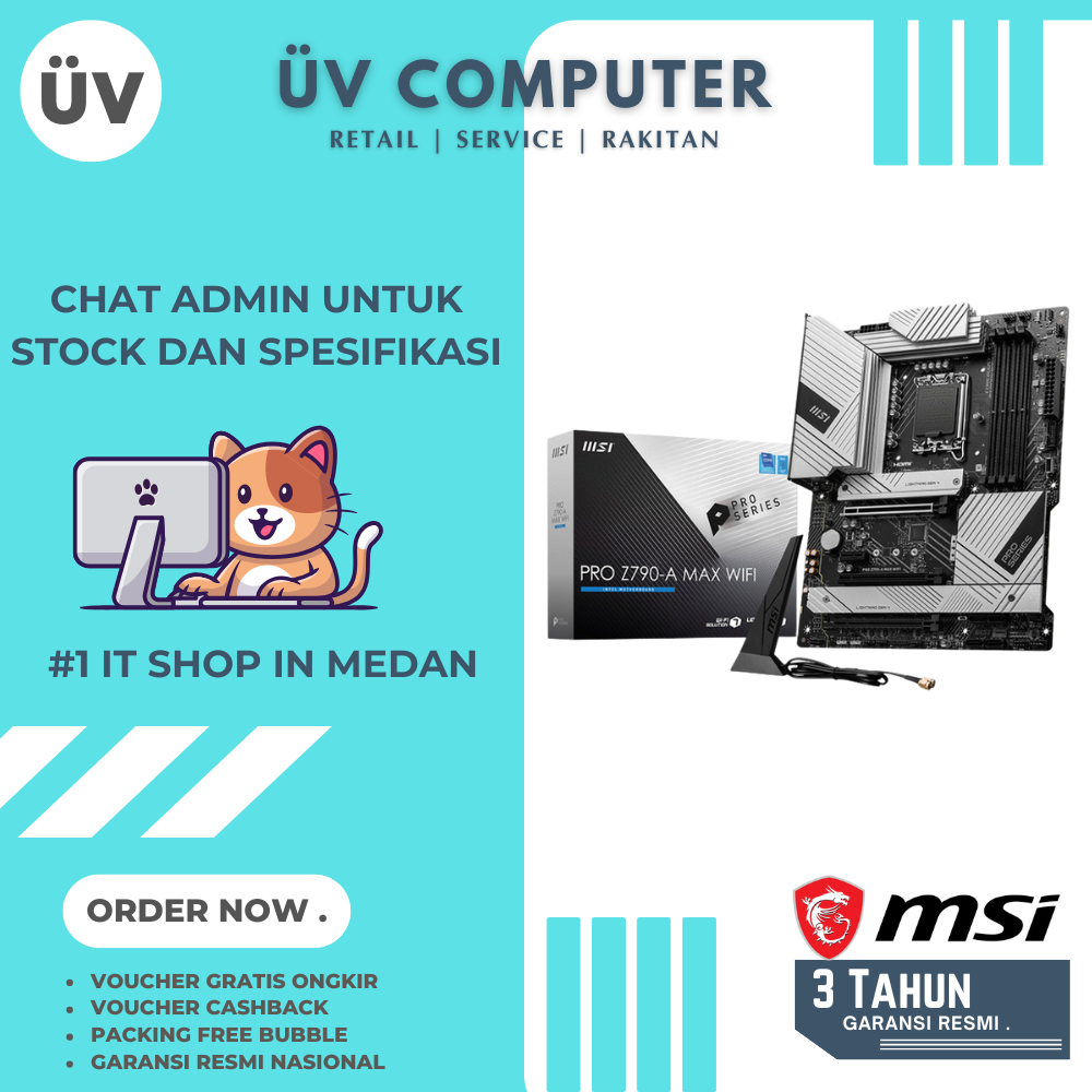 Jual Motherboard Mobo MSI PRO Z790-A MAX WIFI | DDR5 | Intel LGA1700 ...