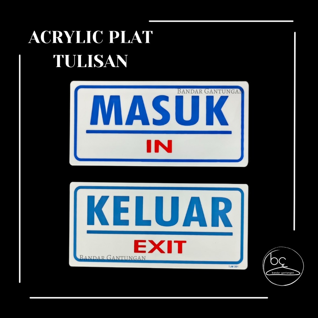Jual Plat Papan Keluar Masuk/Plat Lambang Rambu Sign/Akrilik Plat Rambu ...