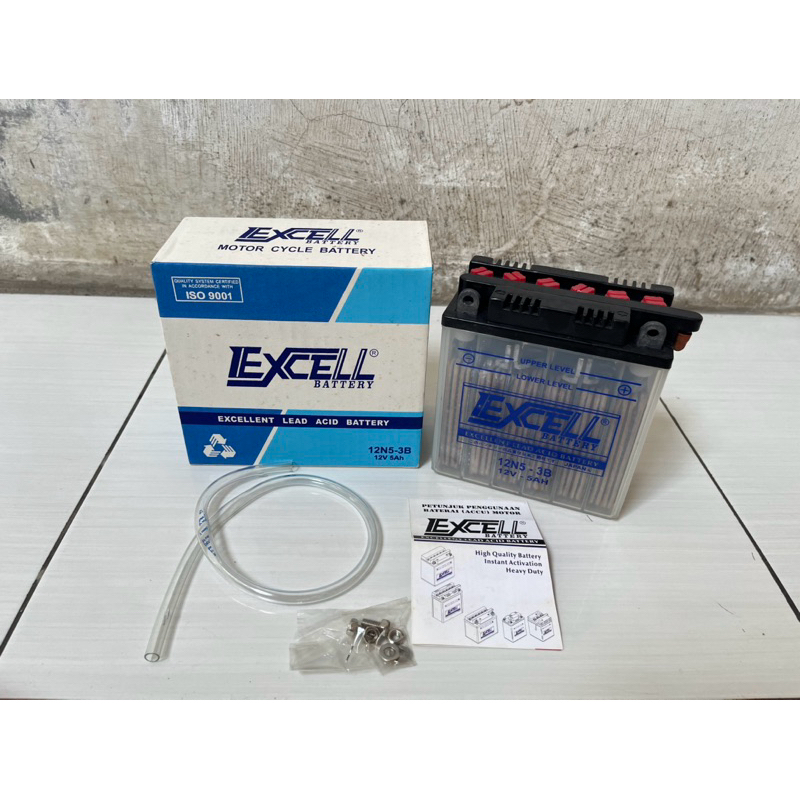 Jual AKI BASAH MOTOR merk EXCELL BATTERY ACCU BASAH | Shopee Indonesia