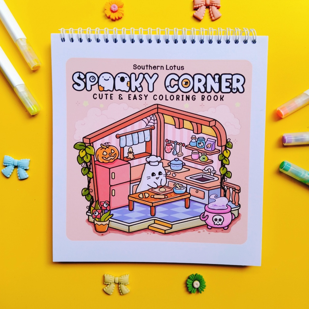 Jual Spooky Corner Cute Pink and Easy Coloring Book Aesthetic - Buku ...